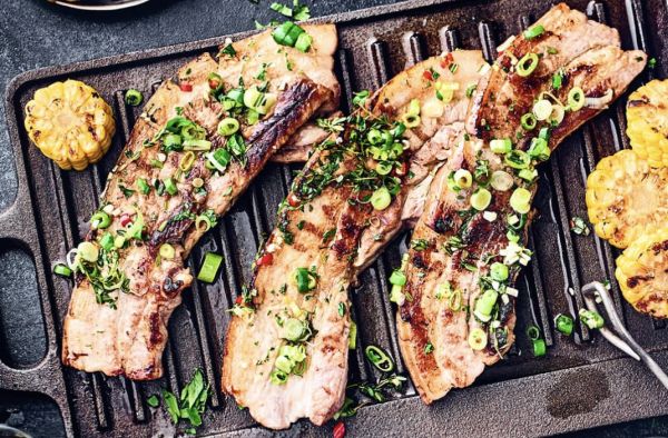 German BBQ Pork Belly marinated with paprika spice - 2 pieces various ...